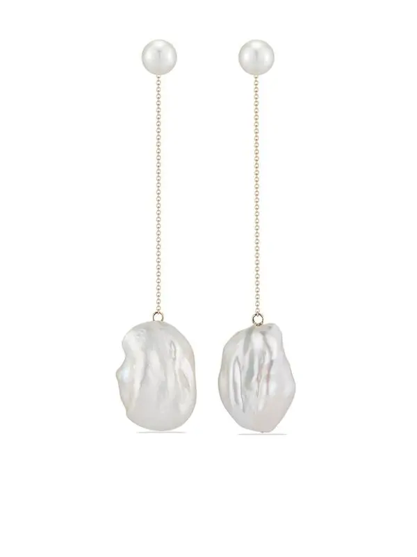 Mateo 14kt Yellow Gold Duality Baroque Pearl Drop Earrings