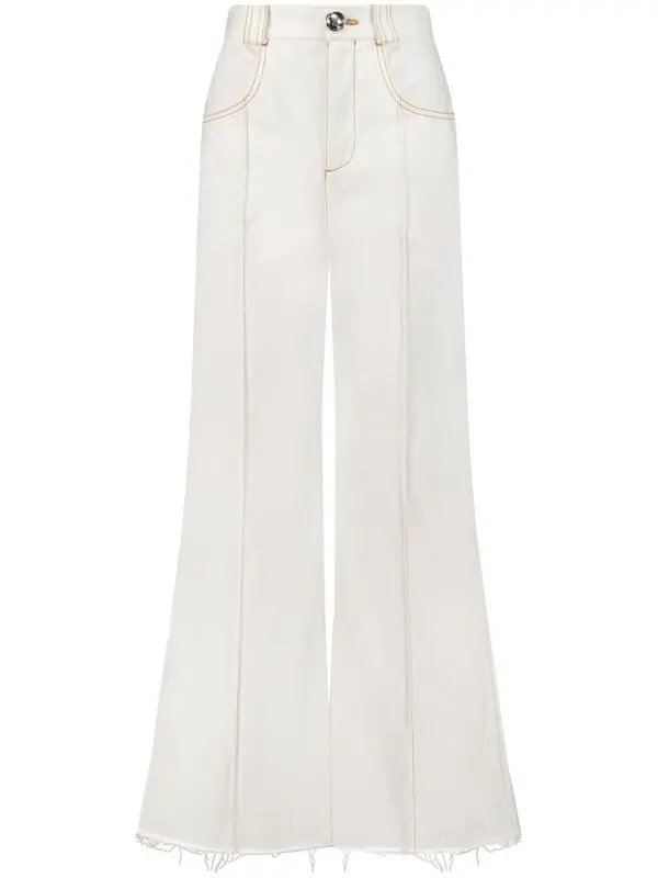 Giambattista Valli Cropped Wide-leg Jeans - White