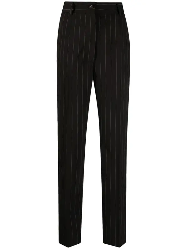Dolce & Gabbana Stripe-pattern Tapered Trousers - Brown