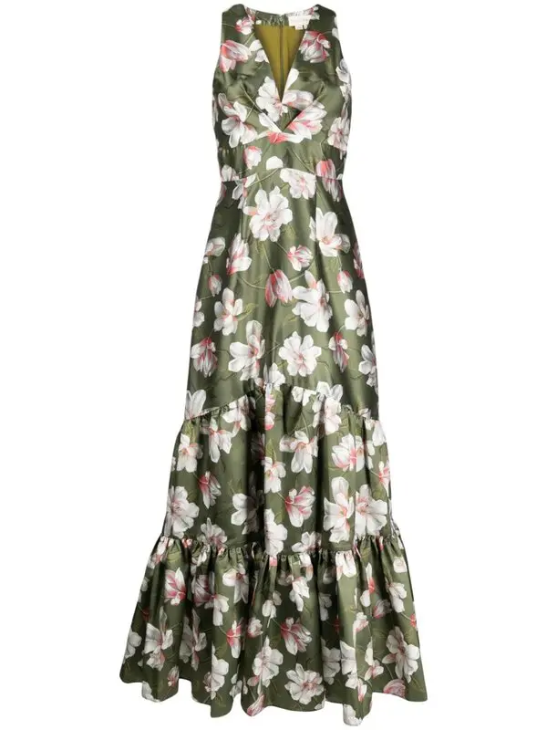 Sachin & Babi Rori Magnolia-print Gown - Green