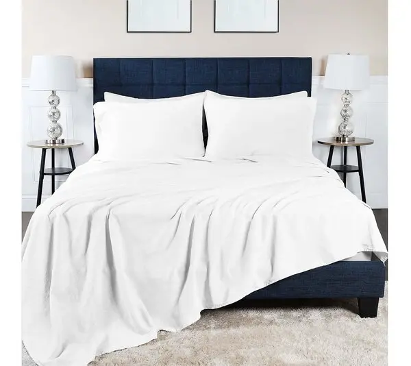 SUPERIOR Cotton Linen Blend Solid 3-piece Sheet Set,full