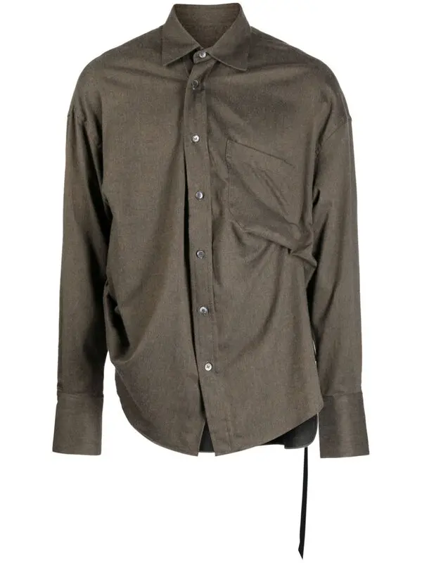 MARINA YEE Spread-collar Cotton Shirt