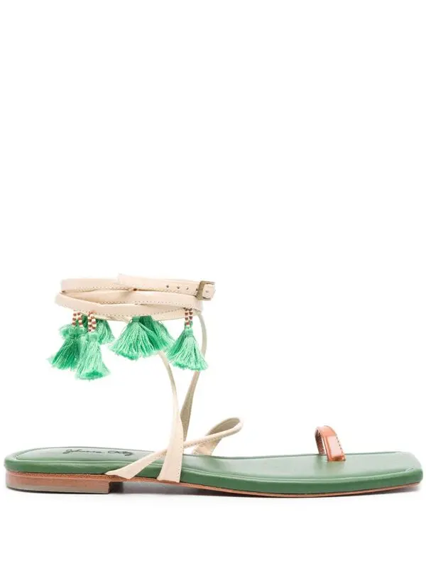Johanna Ortiz Conversando Con El Viento Leather Flat Sandals