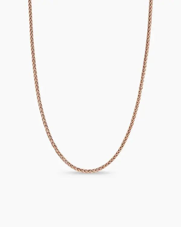 David Yurman 2.5mm Wheat Chain Necklace - 18k Rose Gold