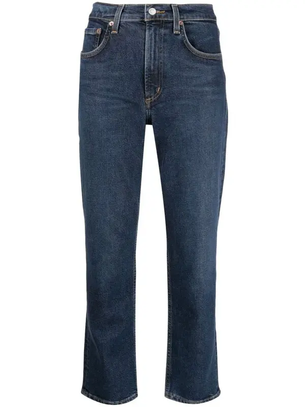 AGOLDE Kye Straight-leg Cropped Jeans - Blue