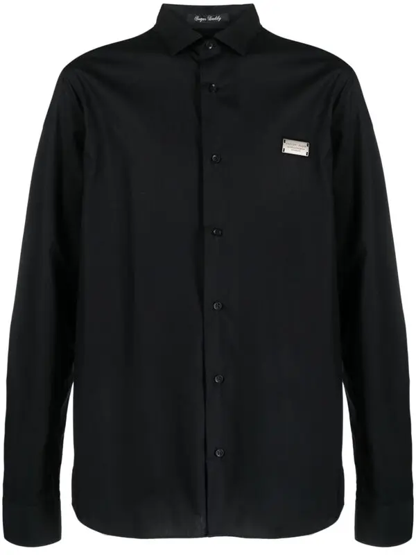 Philipp Plein Sugar Daddy Embellished-skull Shirt - Black