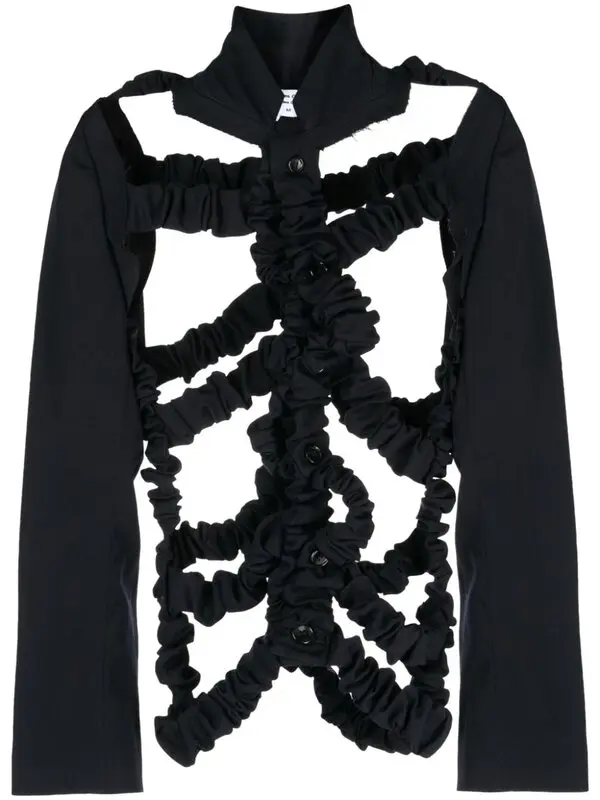 Comme Des Garçons Cut-out Detail Buttoned Jacket