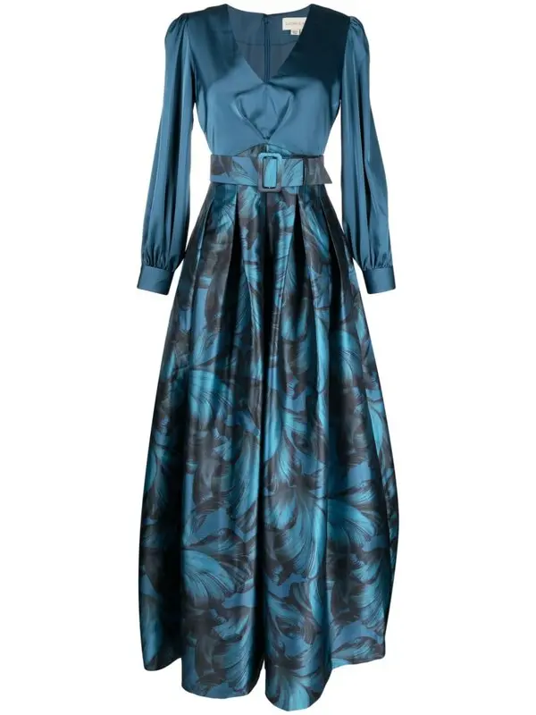 Sachin & Babi Zoe Floral-print Gown - Blue