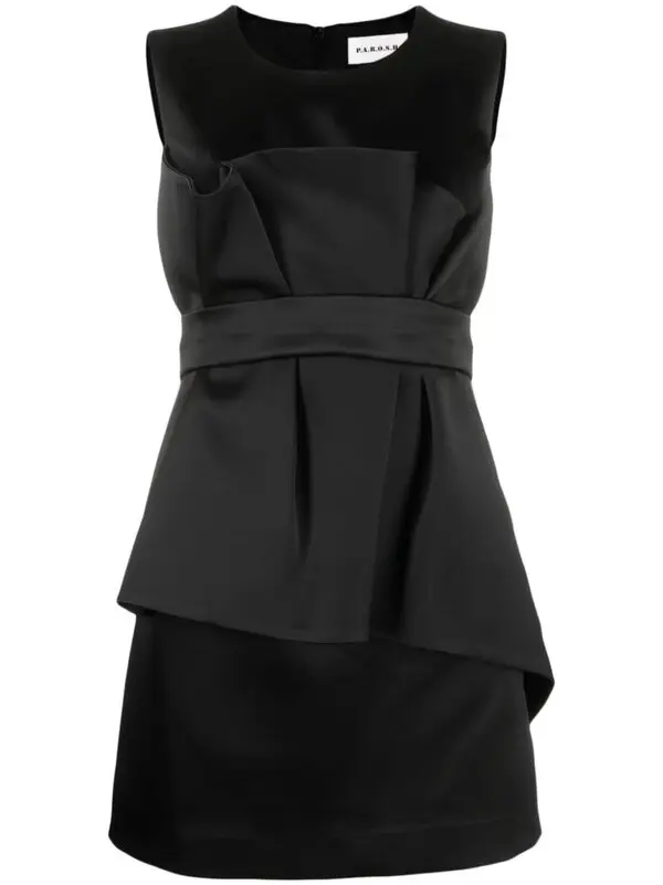P.a.r.o.s.h Satin Mini Dress - Black