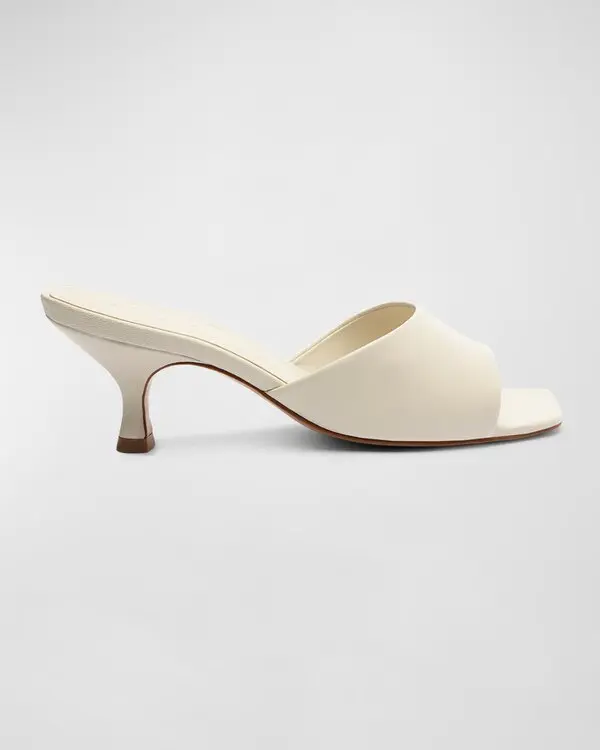 Schutz Dethalia Metallic Stiletto Mule Sandals - White