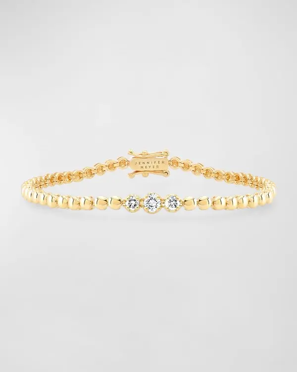 JENNIFER MEYER Mini Bezel Diamond Tennis Bracelet - Gold