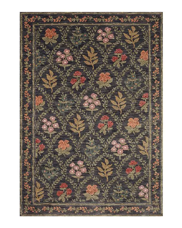 RIFLE PAPER CO. Fiore Fio-04 Area Rug, 5' X 7'10 - Charcoal