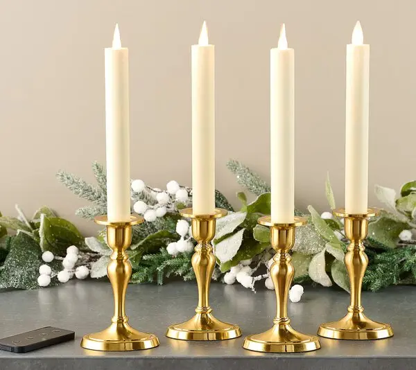 VALERIE PARR HILL Set Of 4 Candlelight Oval Window Candles Valerie