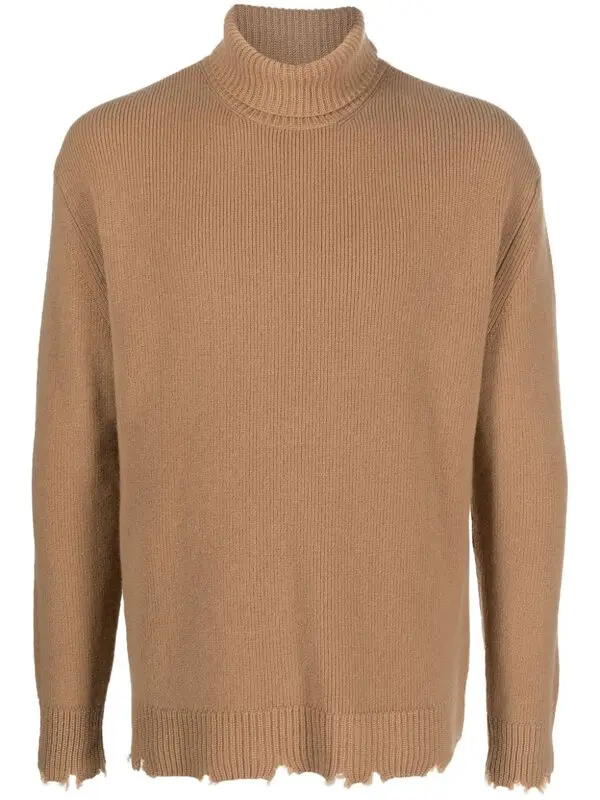 LANEUS Ripped Wool Sweatshirt