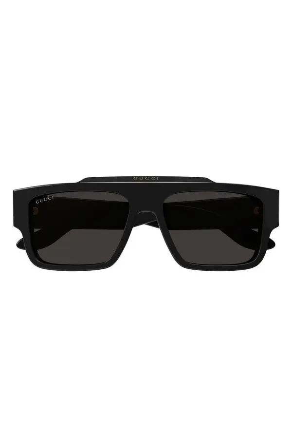 Gucci 54mm Square Sunglasses - Black | Editorialist display picture 3