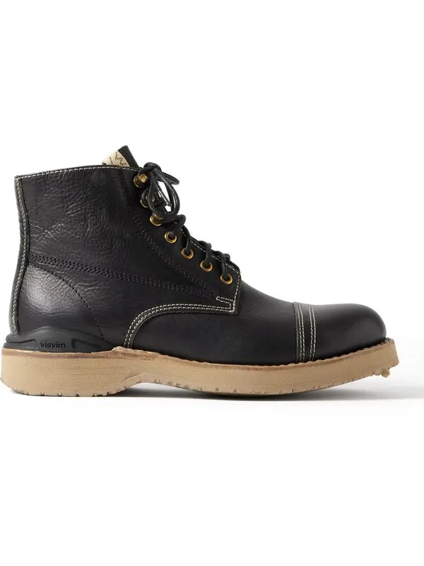 Visvim Virgil Folk Leather Boots Us 8 In Black - 50% Off 