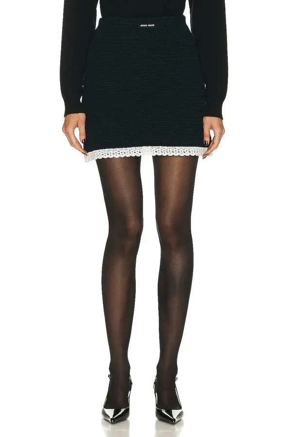 Miu Miu Textured Cotton Mini Skirt