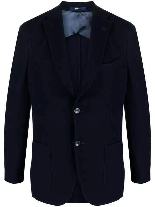 Boggi Milano B-jersey Cotton Blazer - Blue