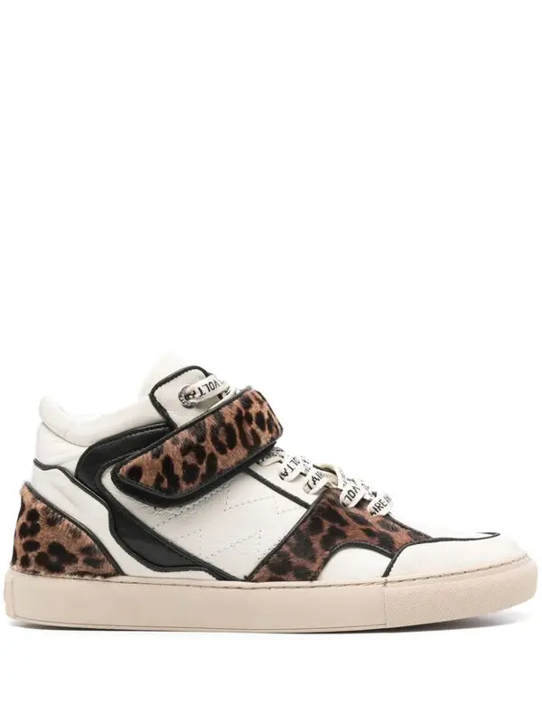 Zadig&Voltaire Mid Flash Leopard-effect Sneakers