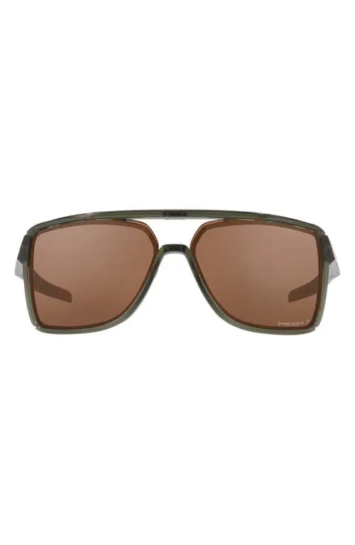 Oakley Castel 63mm Prizm™ Polarized Oversize Rectangular Sunglasses