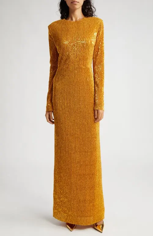 Stine Goya Carson Sequin Long Sleeve Gown