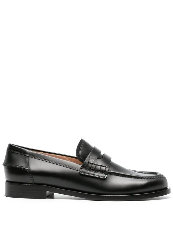 GIANVITO ROSSI Round-toe Leather Loafers