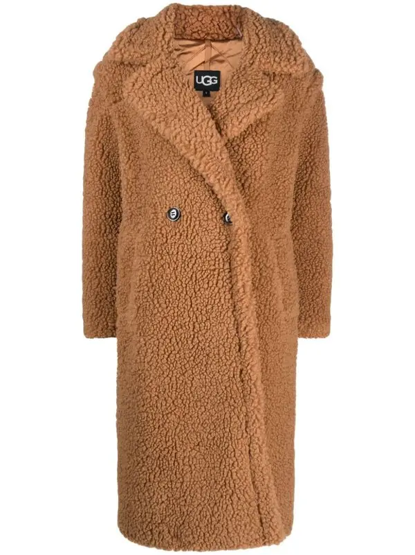 UGG Gertrude Double-breasted Teddy Coat - Brown