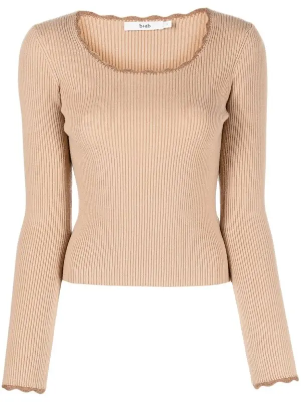 B+AB Scallop-edge Ribbed-knit Jumper