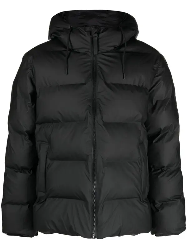 Rains Alta Hooded Puffer Jacket - Black