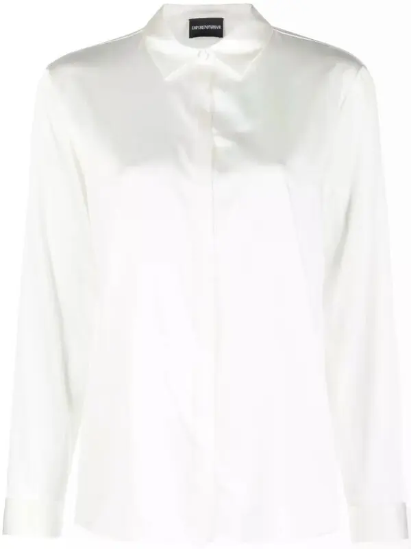 Emporio Armani Satin Silk Shirt - White