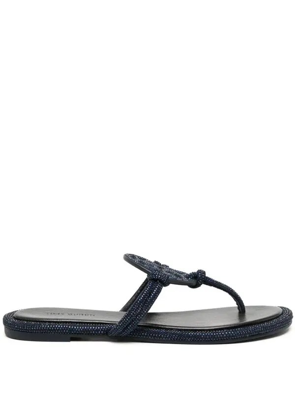 Tory Burch Miller Pavé Crystal Sandals - Blue