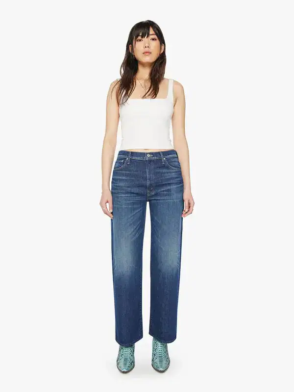 MOTHER The Dodger Flood Digital Underground Jeans - Blue | Editorialist