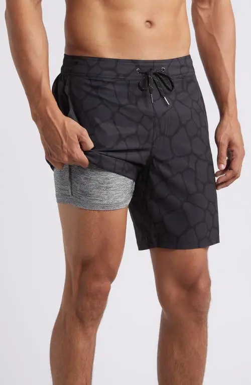 FAIR HARBOR The Ozone Board Shorts - Black Pebbles