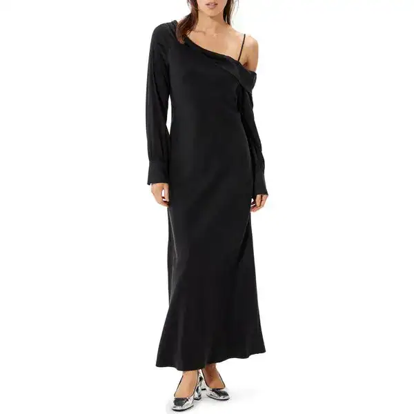 Sophie Rue Mercer Cold Shoulder Long Sleeve Dress - Black | Editorialist