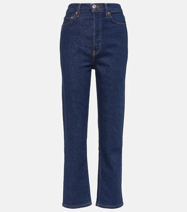 RE/DONE 70s Stove Pipe High-rise Straight Jeans - Blue