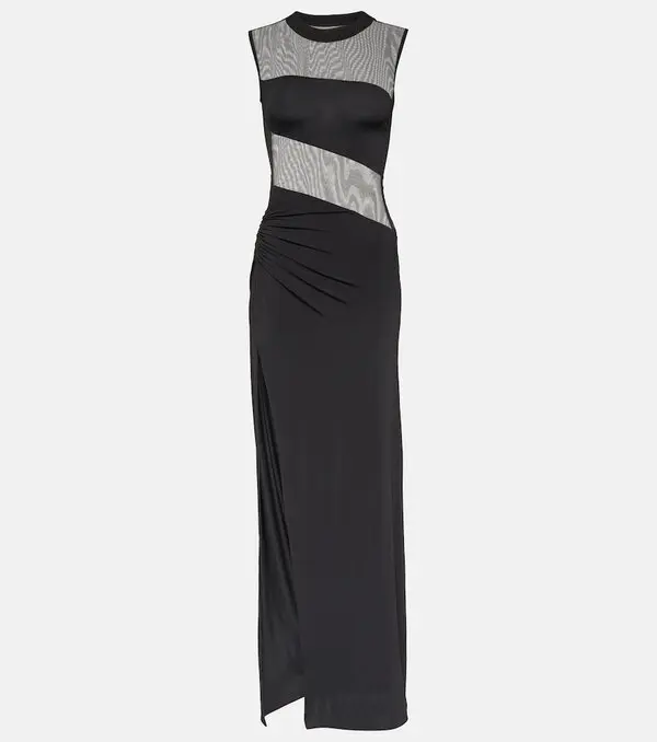 NENSI DOJAKA Mesh And Jersey Maxi Dress