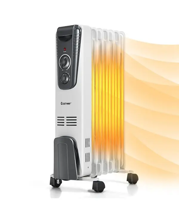 Buy Costway 1500w Electric Oil Filled Radiator Space Heater 5.7 Fin ...