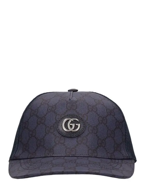 Gucci Gg Cotton Blend Baseball Cap - Blue,black | Editorialist