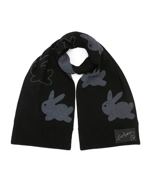 Jw Anderson Merino Bunny Scarf In Black - 40% Off | Editorialist