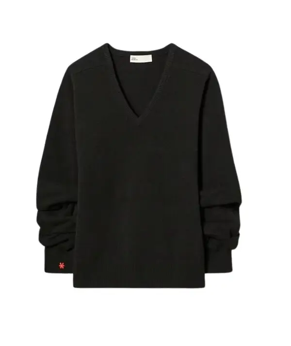 Tory Burch Wool V-neck Sweater - Black