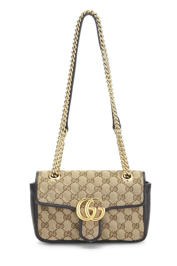 Gucci Original Gg Canvas Marmont Matelassé Mini - Black
