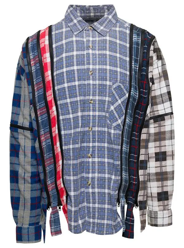 Needles Flannel Shirt -> 7 Cuts Zipped Wide Shirt In Multicolor
