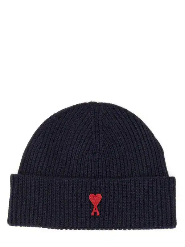 Buy Ami Paris Beanie Hat With Adc Logo - Blue At 33% Off | Editorialist