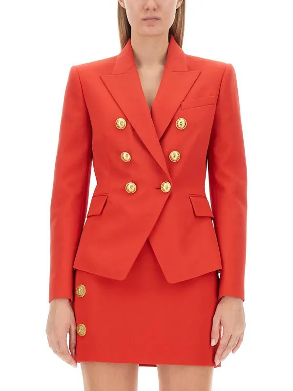 Buy Balmain 6-button Classic Jacket - Red At 33% Off | Editorialist