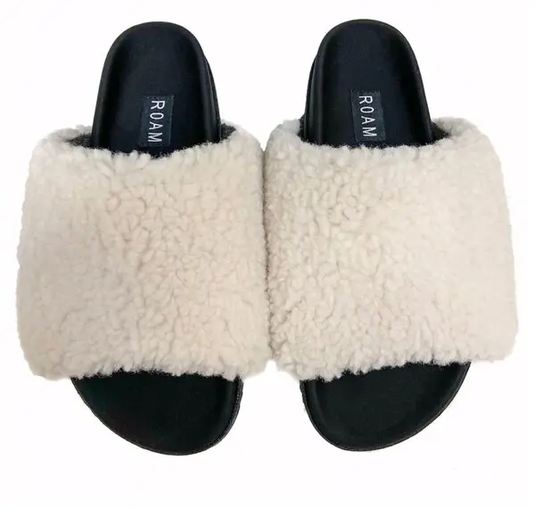 Buy ROAM Fuzzy Slippers - White At 35% Off | Editorialist