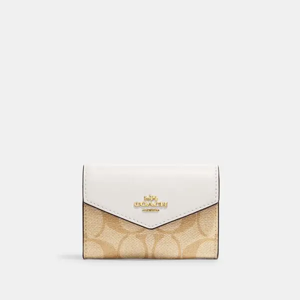 Buy COACH OUTLET Flap Card Case In Signature Canvas - Brown At 65% Off ...