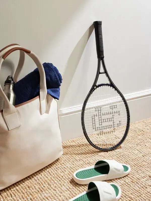Reigning Champ Prince Original Graphite 107 Leather-Trimmed Tennis 