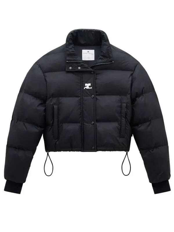 COURREGES Logo-print High-neck Puffer Jacket