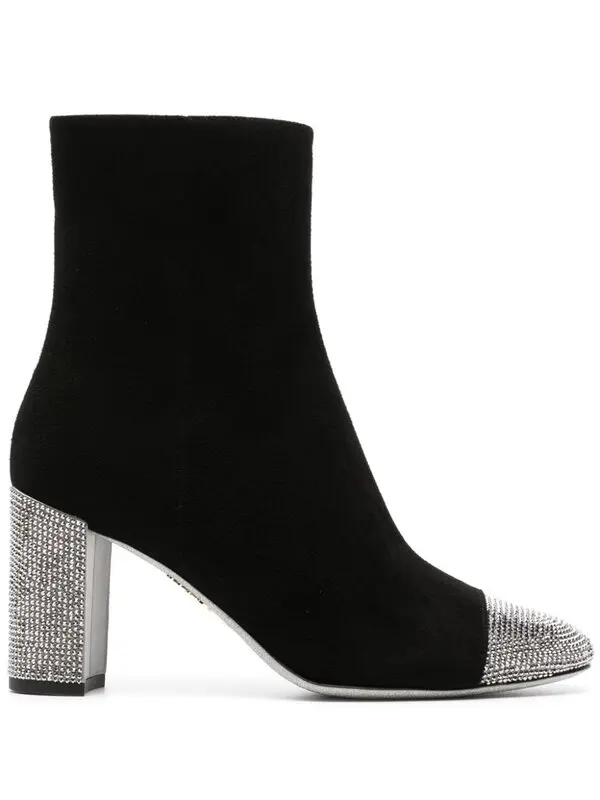 Rene Caovilla Bonnie 85mm Suede Boots - Black