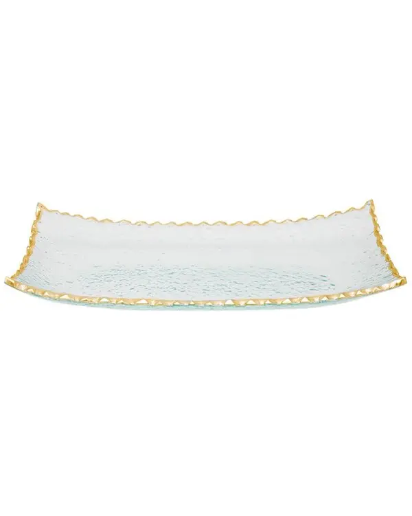 Buy GODINGER Tidal Gold Rim Rectangle Platter - Clear At 25% Off ...